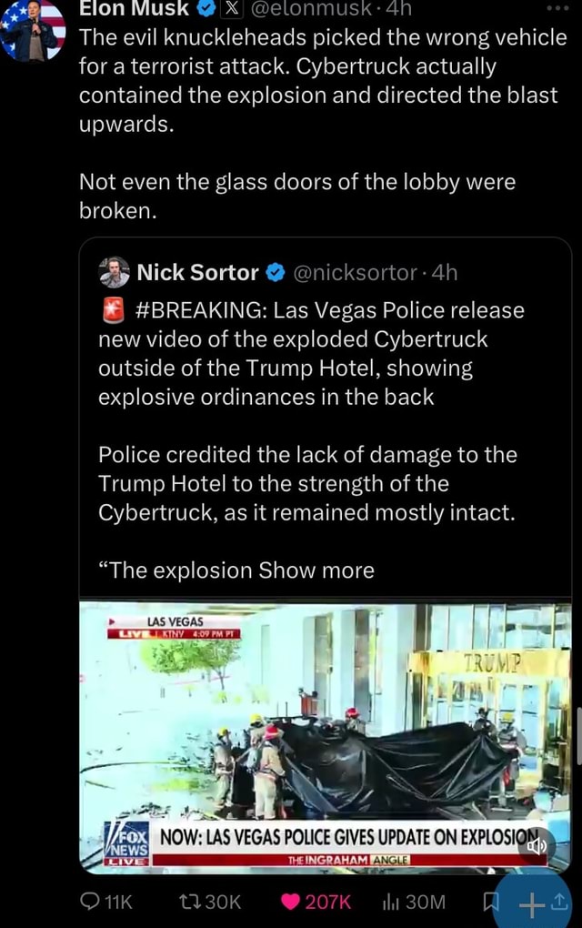 Mm Elon Musk The evil knuckleheads picked the wrong vehicle for a ...