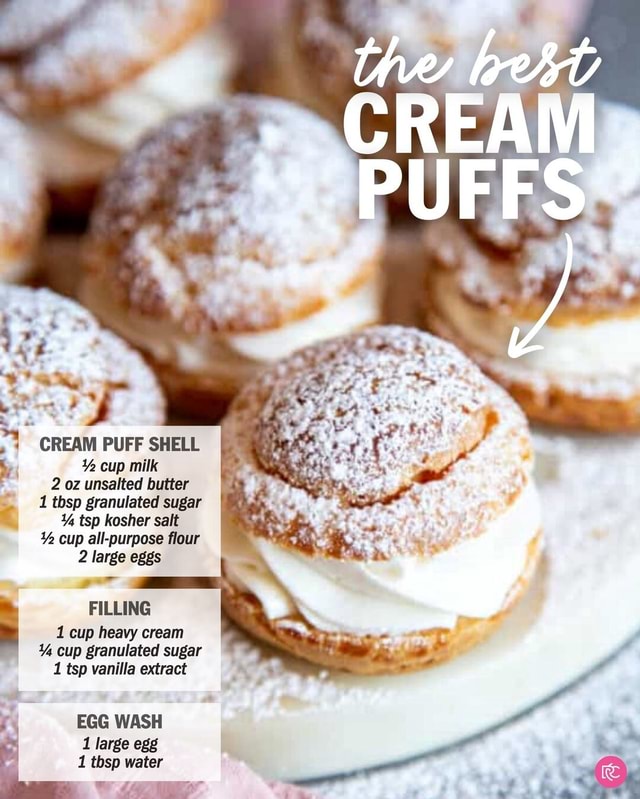 We CREAM PUFF SHELL cup milk 2 oz unsalted butter 1 tbsp granulated ...