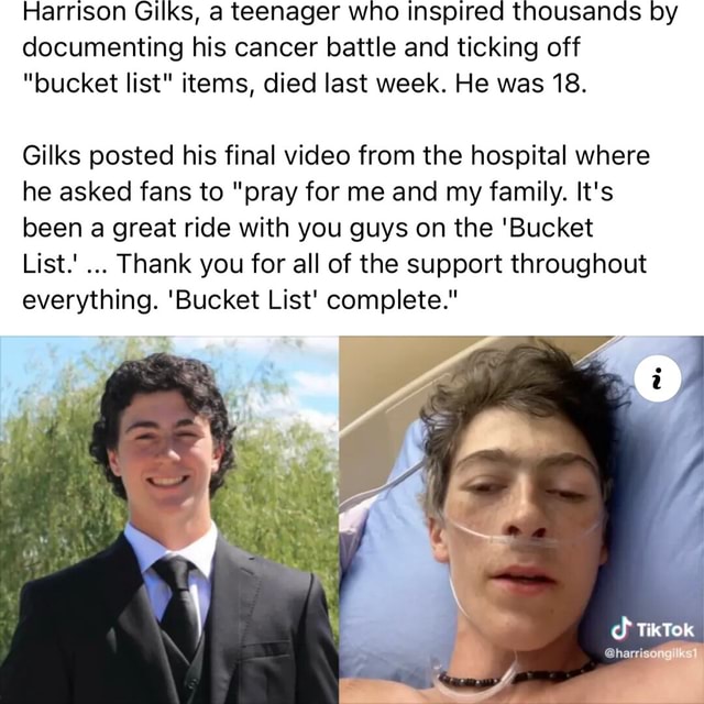 Harrison Gilks, a teenager who inspired thousands by documenting his ...