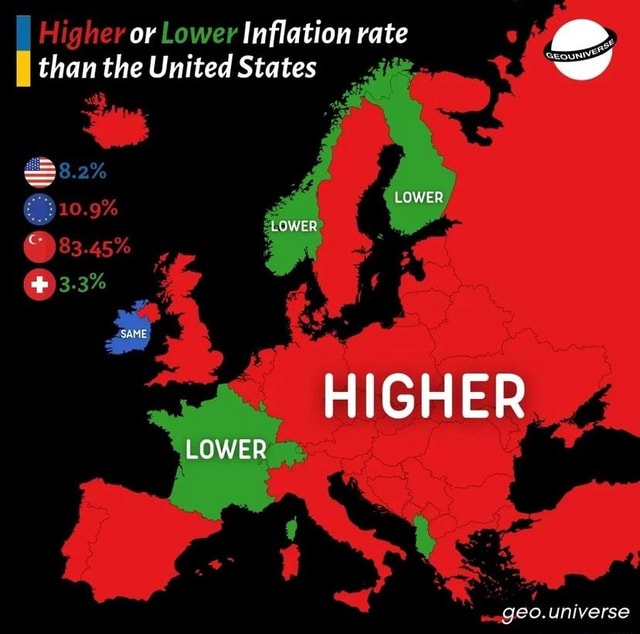 Higher or Lower Inflation rate than the United States 8.2% 10.9% 83.45% ...