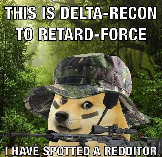 THIS IS DELTA-RECON TO RETARD-FORCE HAVE SPOTTED A REDDITOR - iFunny