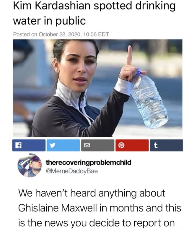 Kim Kardashian spotted drinking water in public Posted on October 22 ...