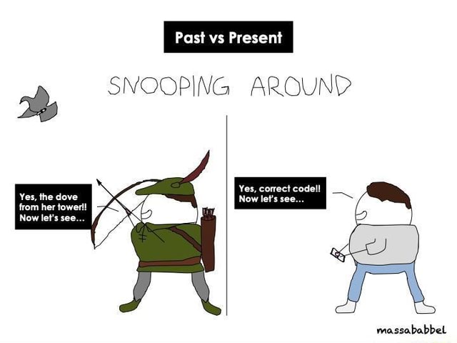 Past vs Present SNOOPING AROUND Yes, correct codell Yes, the dove Now ...