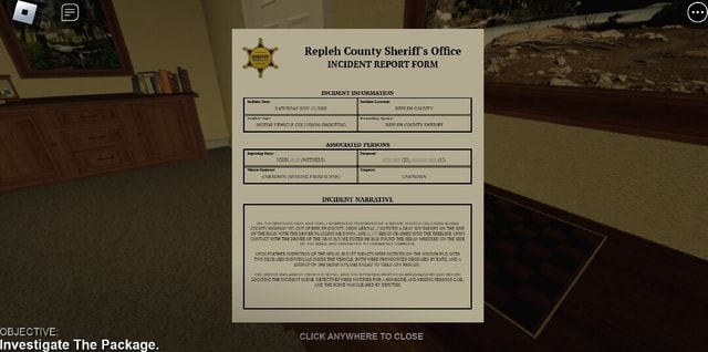 Repleh County Sheriff's Office INCIDENT REPORT FORM INCIDENT NARRATIVE ...