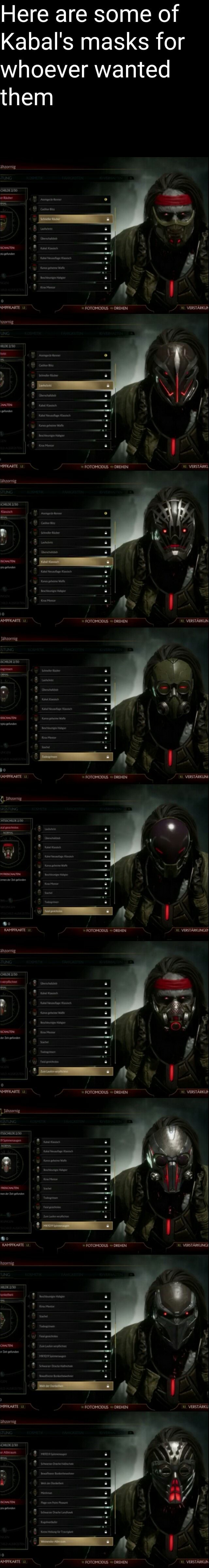 Here are some of Kabal's masks for whoever wanted them - iFunny