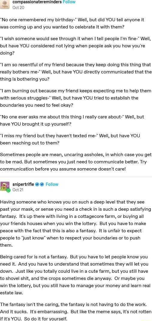 Compassionatereminders Follow Oct 20 "No one remembered my birthday ...