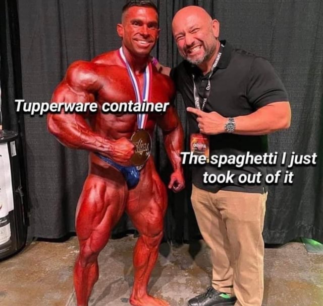 Tupperware container The spaghetti just took out of it - iFunny