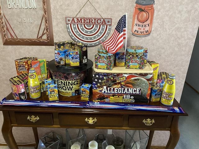 Fireworks are ready to go too. Sorry for the lame California fireworks ...