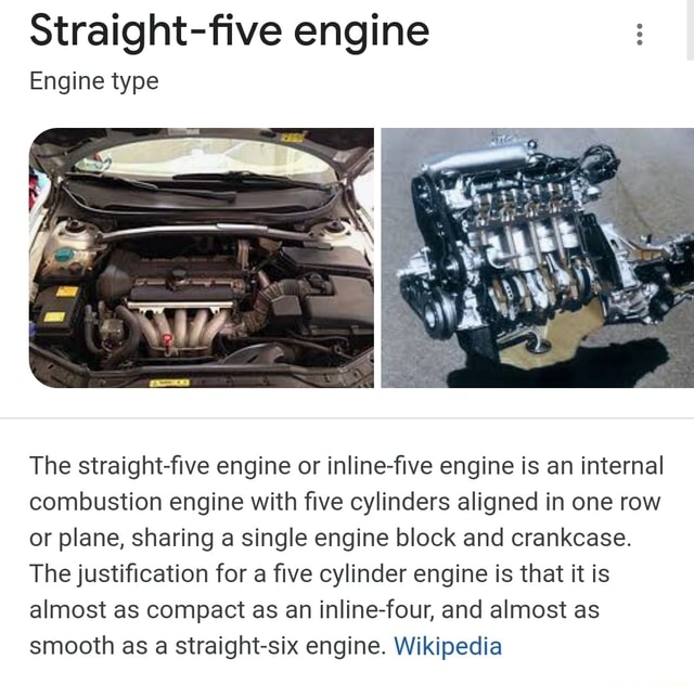 Straight-five engine Engine type SA The straight-five engine or inline ...