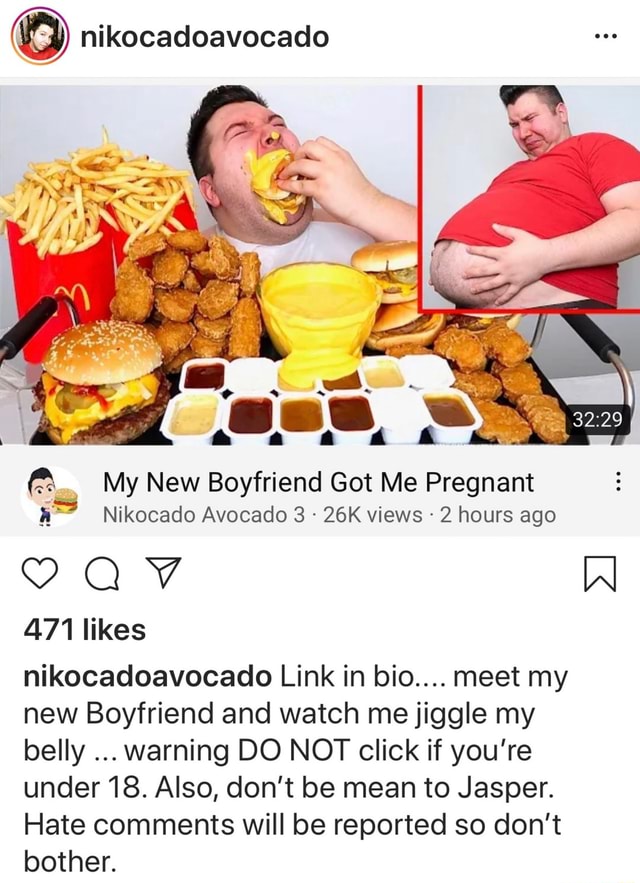 Nikocadoavocado My New Boyfriend Got Me Pregnant a~ Nikocado Avocado 3 ...