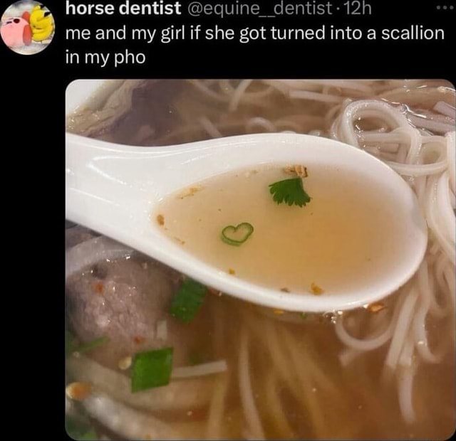 Horse dentist me and my girl if she got turned into a scallion in my ...