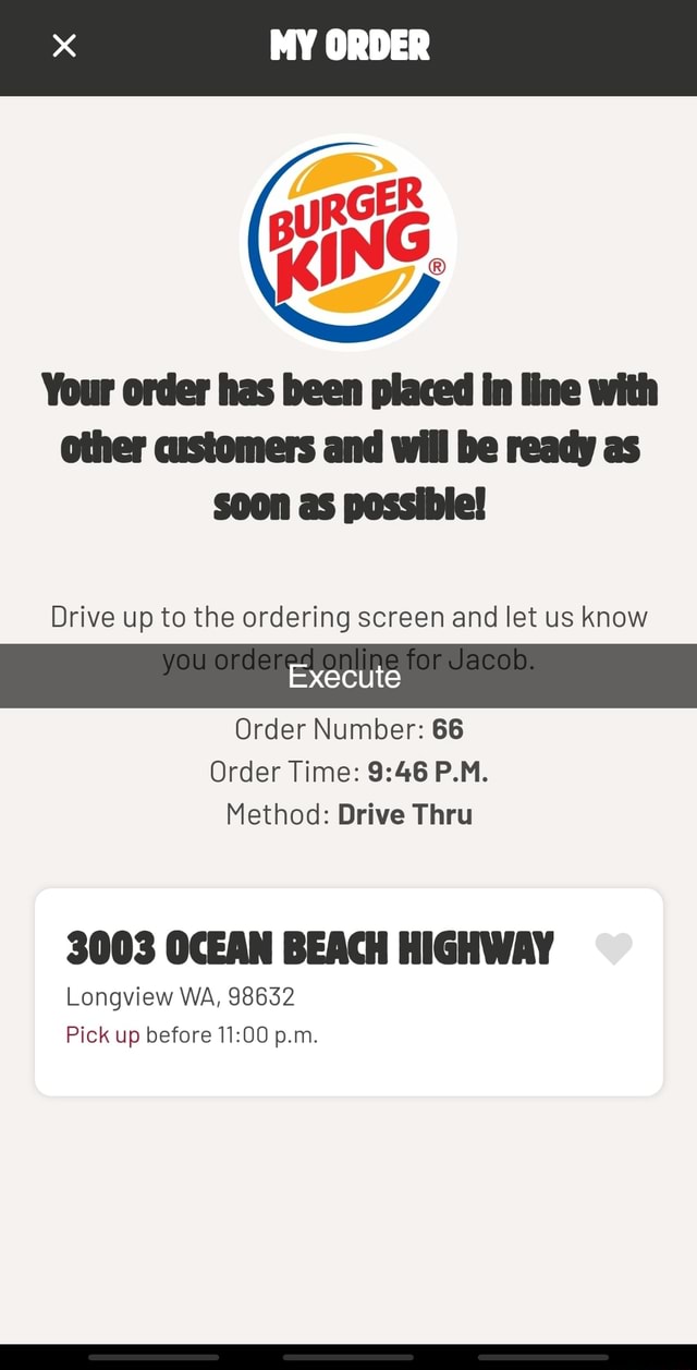 MY ORDER KING. Your order has been placed in line with other customers ...