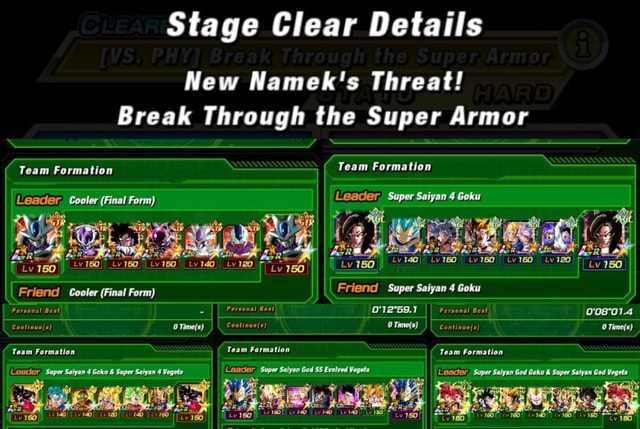Stage Clear Details New Namek's Threat! Break Through the Super Armor ...