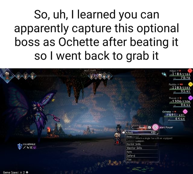 So, uh, I learned you can apparently capture this optional boss as ...