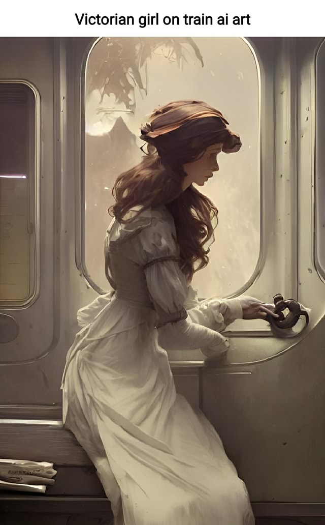 Victorian girl on train ai art ry - iFunny