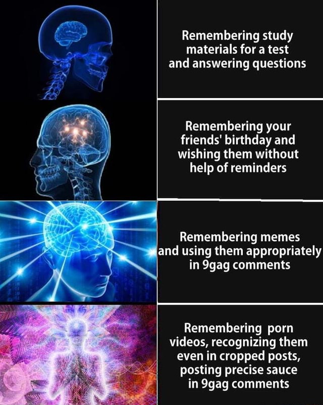 Remembering study materials for a test and answering questions ...