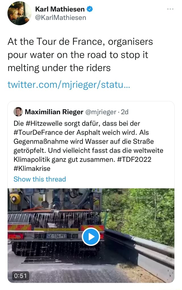 Karl Mathiesen @ At the Tour de France, organisers pour water on the ...