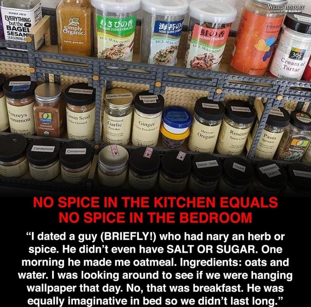 YER BaGi NO SPICE IN THE KITCHEN EQUALS NO SPICE IN THE DEDROOM dated a ...