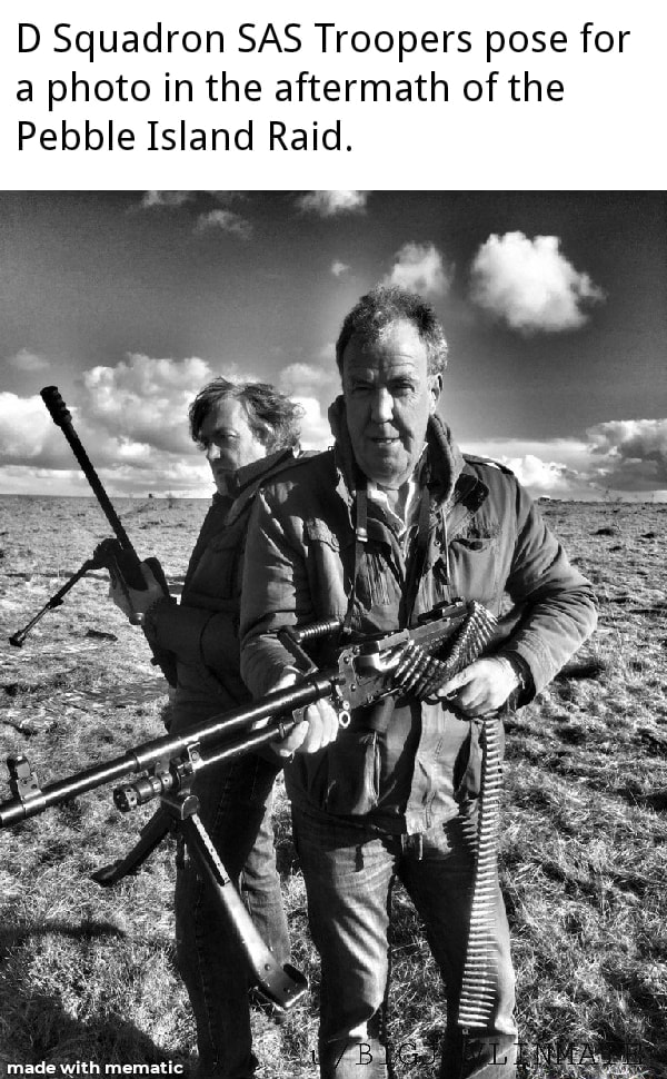 D Squadron SAS Troopers pose for a photo in the aftermath of the Pebble ...