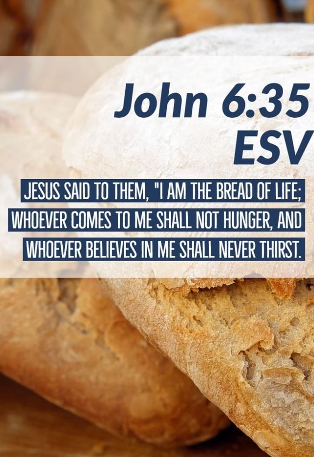 John ESV JESUS SAID TO THEM, AM THE BREAD OF LIFE; WHOEVER COMES TO ME ...