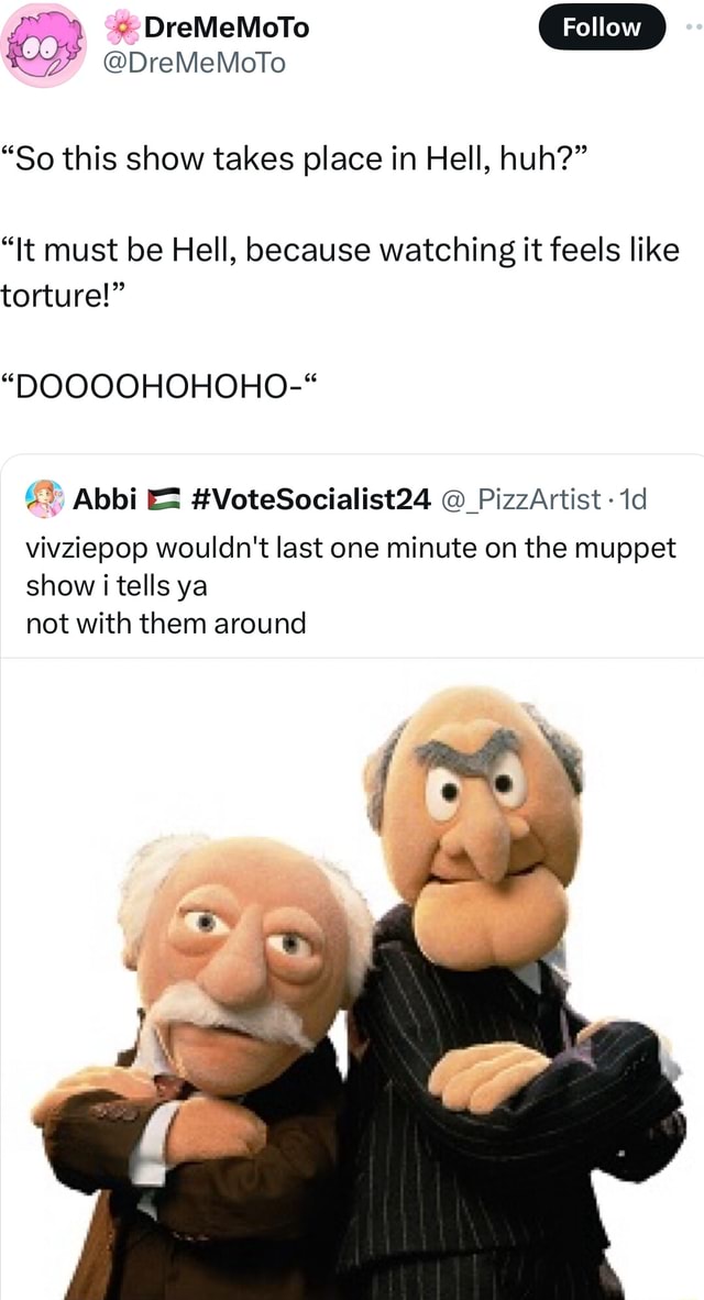 Follow "So this show takes place in Hell, huh?" "It must be Hell ...