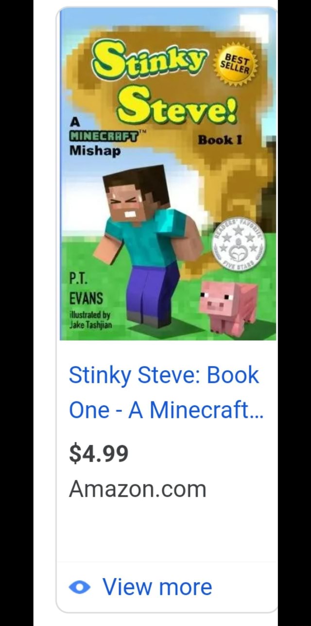 Steve! iMINECRAE Book I Mishap EVANS na Stinky Steve: Book One ...