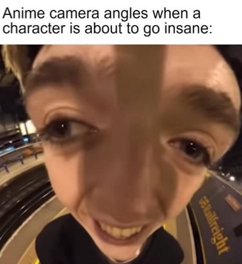 Anime camera angles when a character is about to go insane: - iFunny