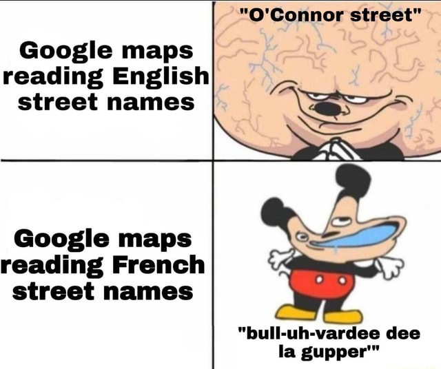 "O'Connor street" Google maps reading English street names Google maps ...