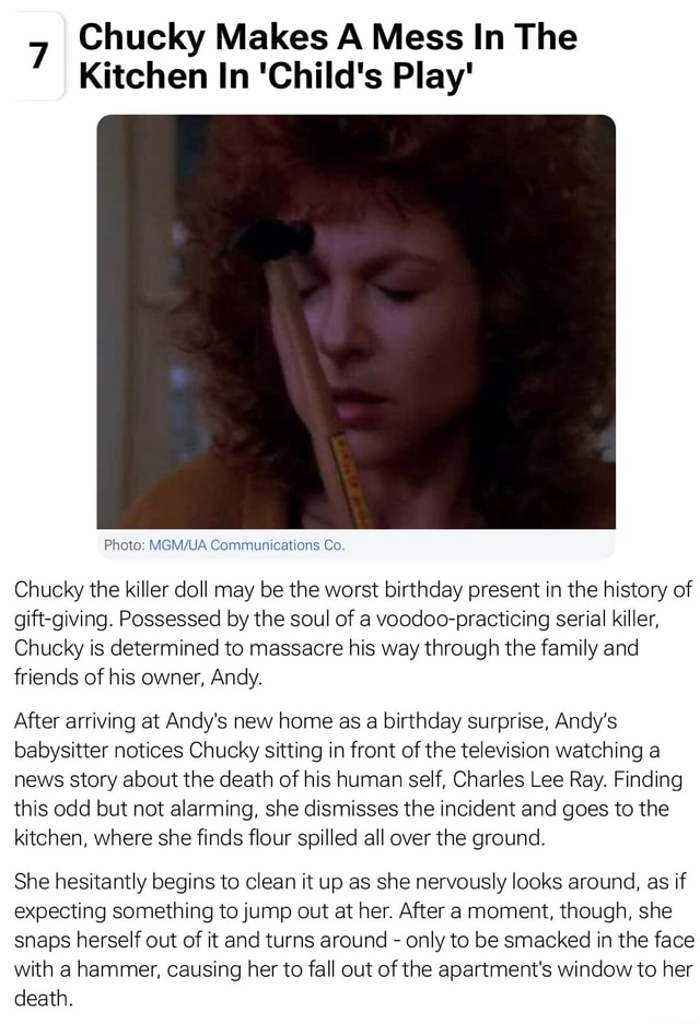 Chucky Makes A Mess In The Kitchen In 'Child's Play' Photo: MEMUA ...