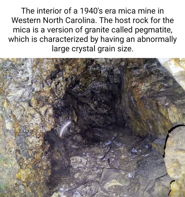 The interior of a 1940's era mica mine in Western North Carolina. The ...