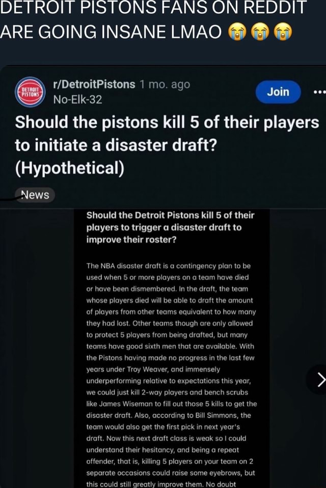 Blown Pistons - DETROIT PISTONS FANS ON REDDIT ARE GOING INSANE LMAO ...