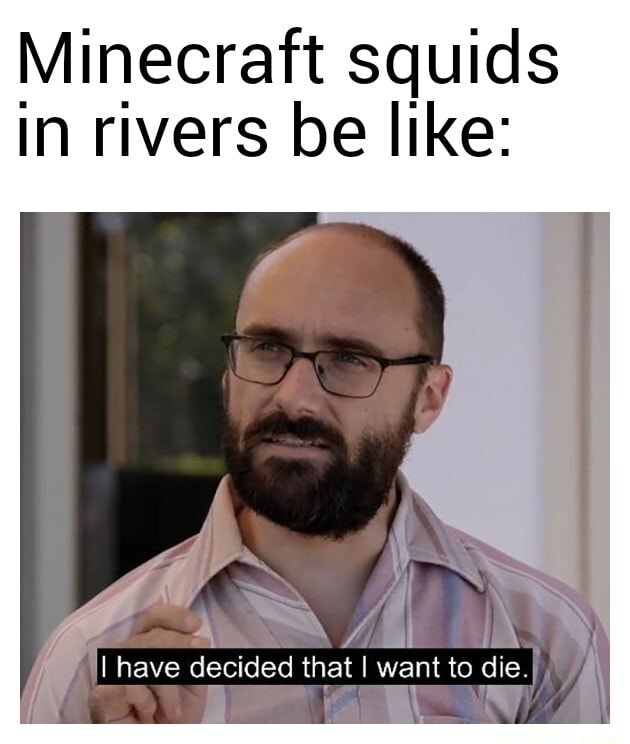 Minecraft squids dd Ww have decided that I want to die. - iFunny