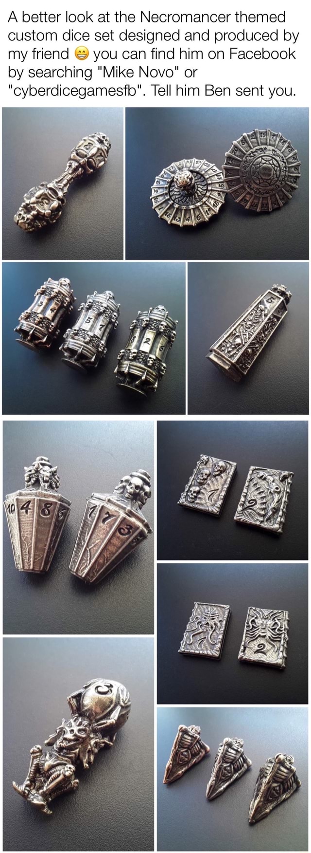 A better look at the Necromancer themed custom dice set designed and ...
