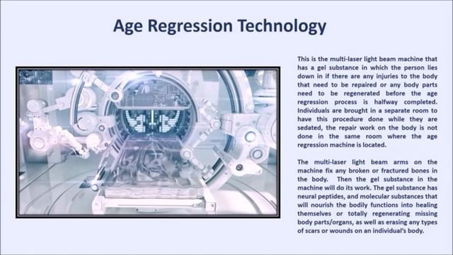 Age Regression Technology This is the multi-laser light beam machine ...