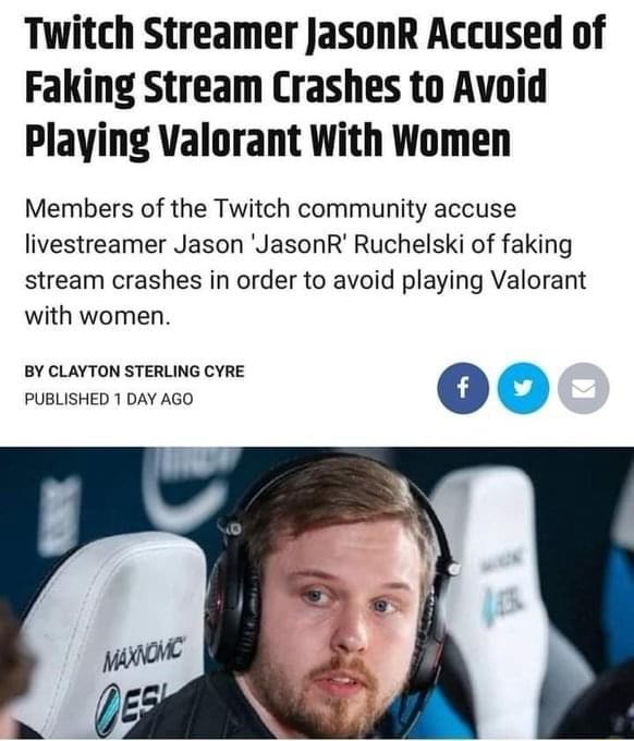 Twitch Streamer JasonR Accused of Faking Stream Crashes to Avoid ...