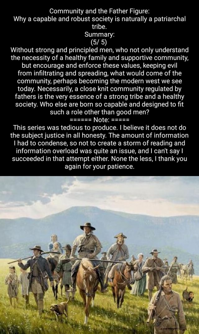 Community and the Father Figure: Why a capable and robust society is ...