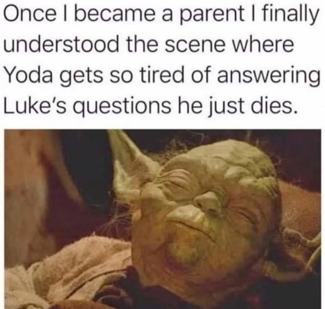Once I became a parent I finally understood the scene where Yoda gets ...