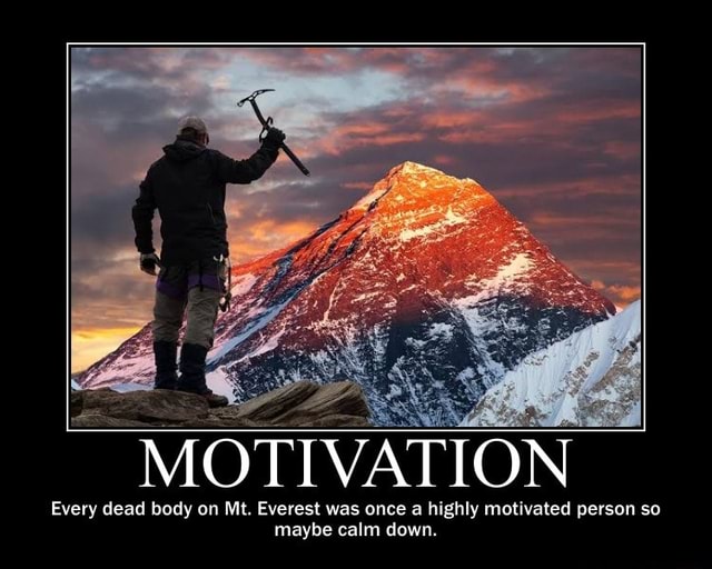 MOTIVATION Every dead body on Mt. Everest was once a highly motivated ...