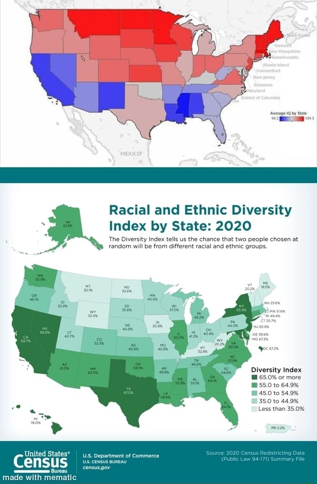 Average 10 by Stato Racial and Ethnic Diversity Index by State: 2020 ...