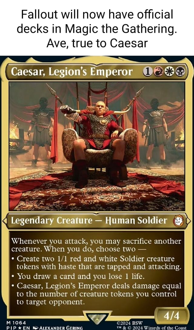 Fallout will now have official decks in Magic the Gathering. Ave, true ...