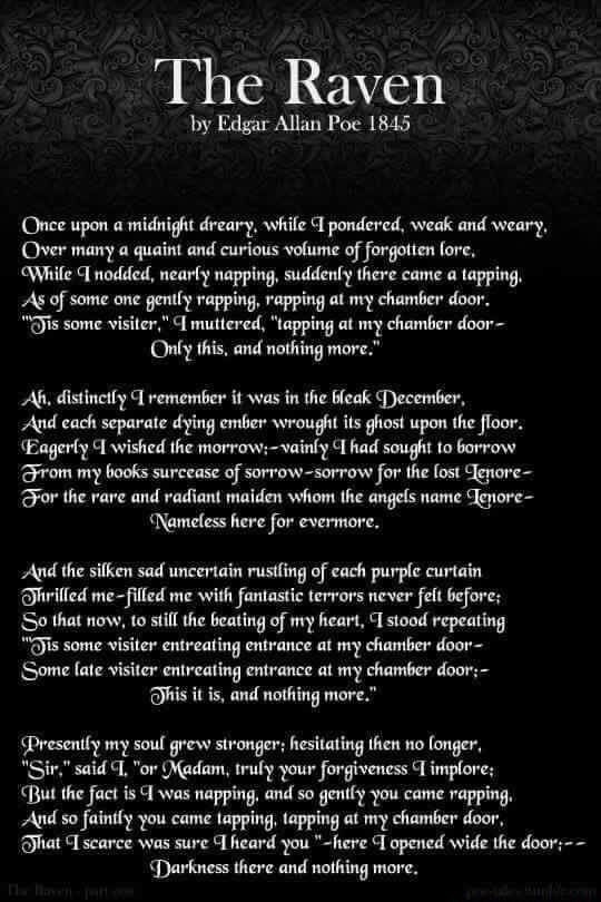The Raven by Edgar Allan Poe 1845 Once upon a midnight dreary, while ...