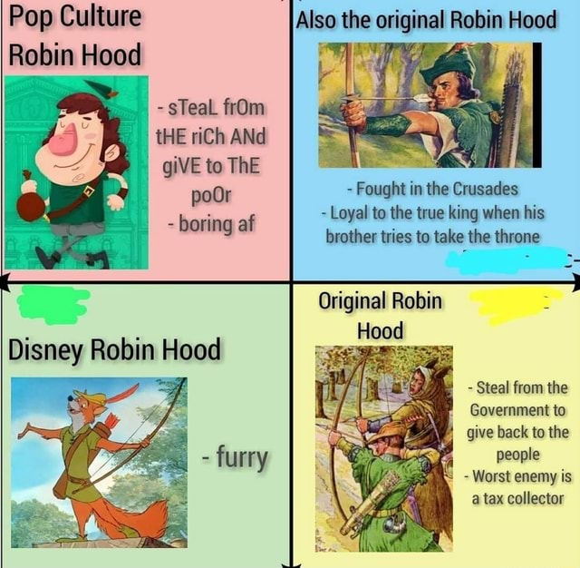 Pop Culture Also the original Robin Hood Robin Hood - sTeaL frOm tHE ...