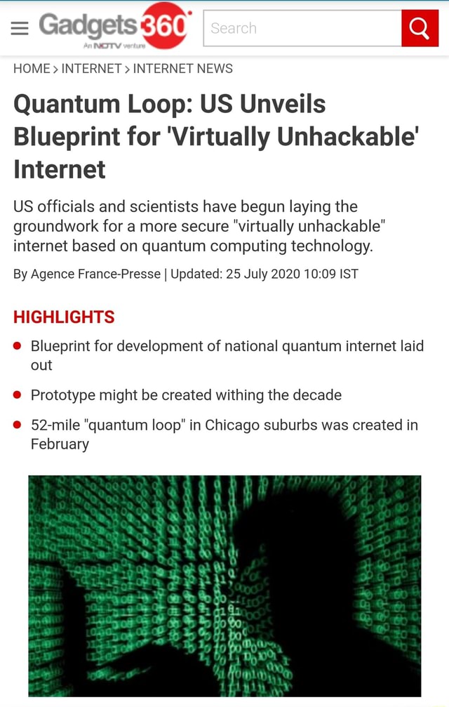 = Gadgets HOME INTERNET INTERNET NEWS Quantum Loop: US Unveils Blueprint for 'Virtually ...