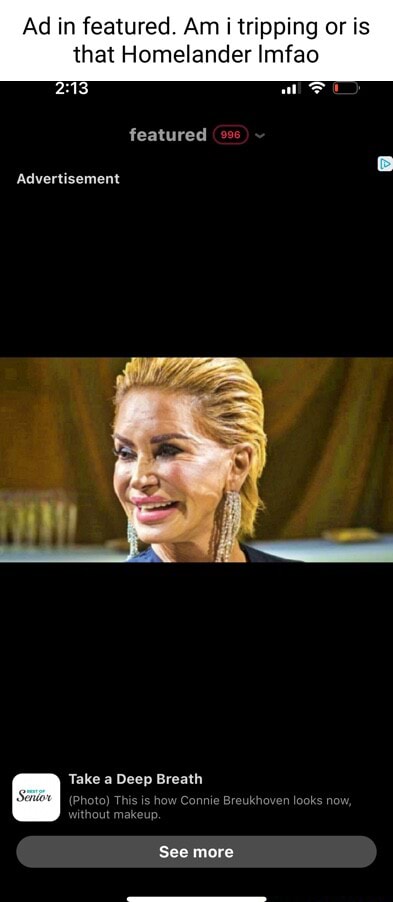 Ad in featured. Am i tripping or is that Homelander Imfao featured ...