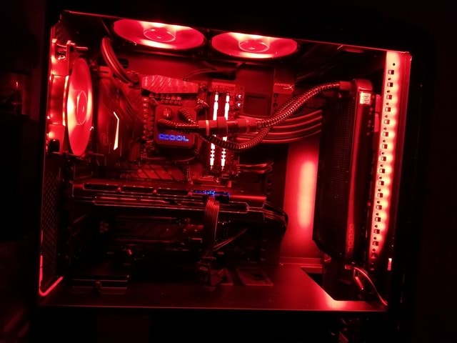 Current setup with RGB fans and some changes. - iFunny