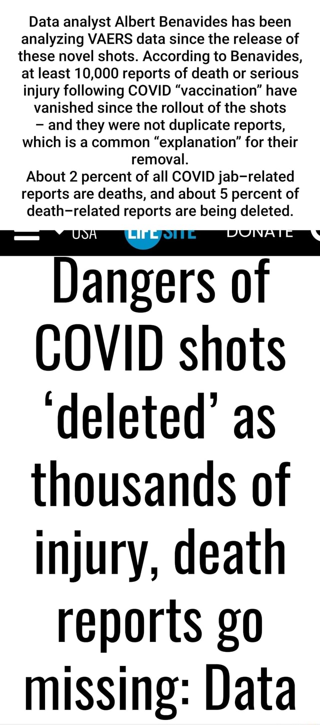 Data analyst Albert Benavides has been analyzing VAERS data since the ...