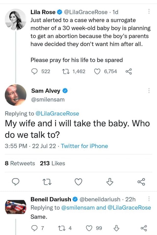 Lila Rose @ @LilaGraceRose - Just alerted to a case where a surrogate ...