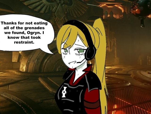 Thanks for not eating all of the grenades we found, Ogryn. know that ...