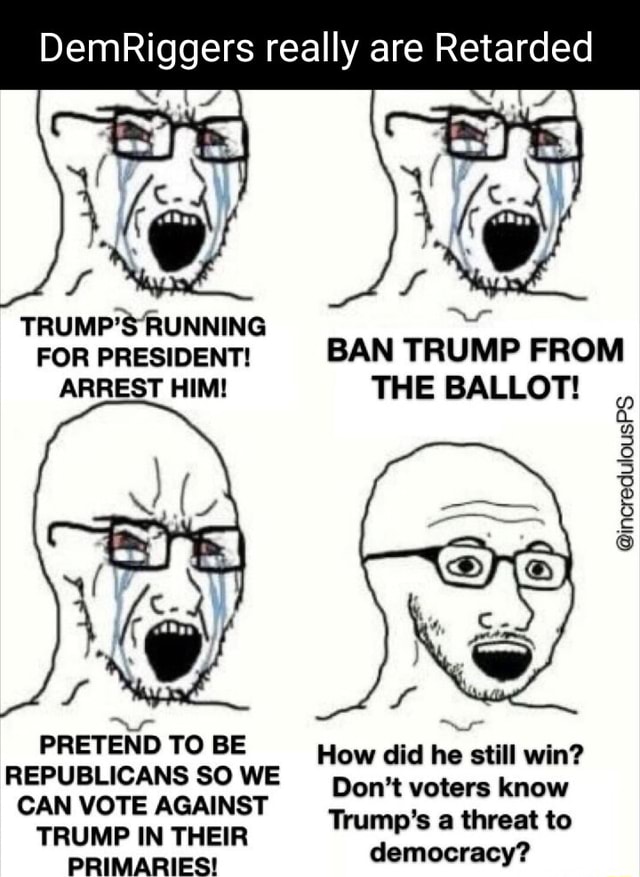 DemRiggers really are Retarded Se TRUMP'S 'RUNNING FOR PRESIDENT! BAN ...