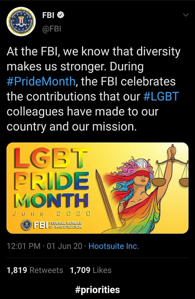 At the FBI, we know that diversity makes us stronger. During # ...